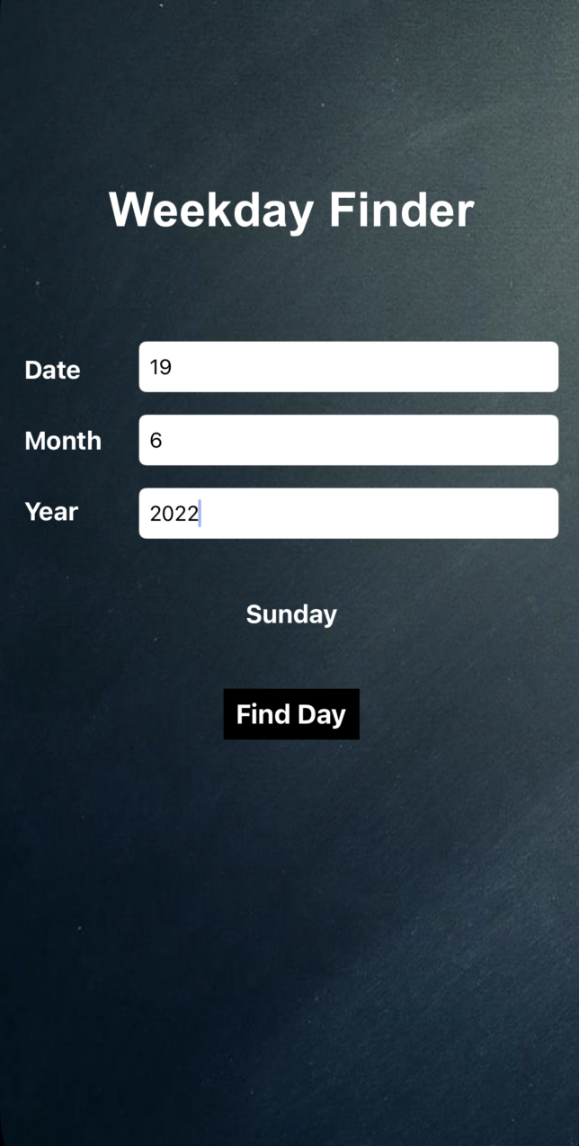 GitHub - TheKEKO/WeekdayFinder: Application Weekday Finder using UIKit