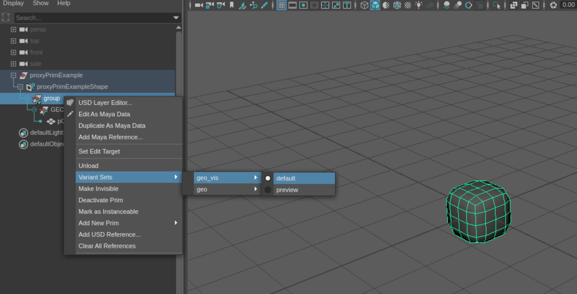 **Edit As Maya Data** doesn't take "proxyPrim relationship" into account · Issue #3029 ...