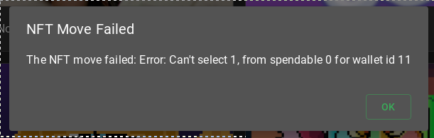 [Bug] Fail to move NFT to profile · Issue #14347 · Chia-Network/chia-blockchain · GitHub