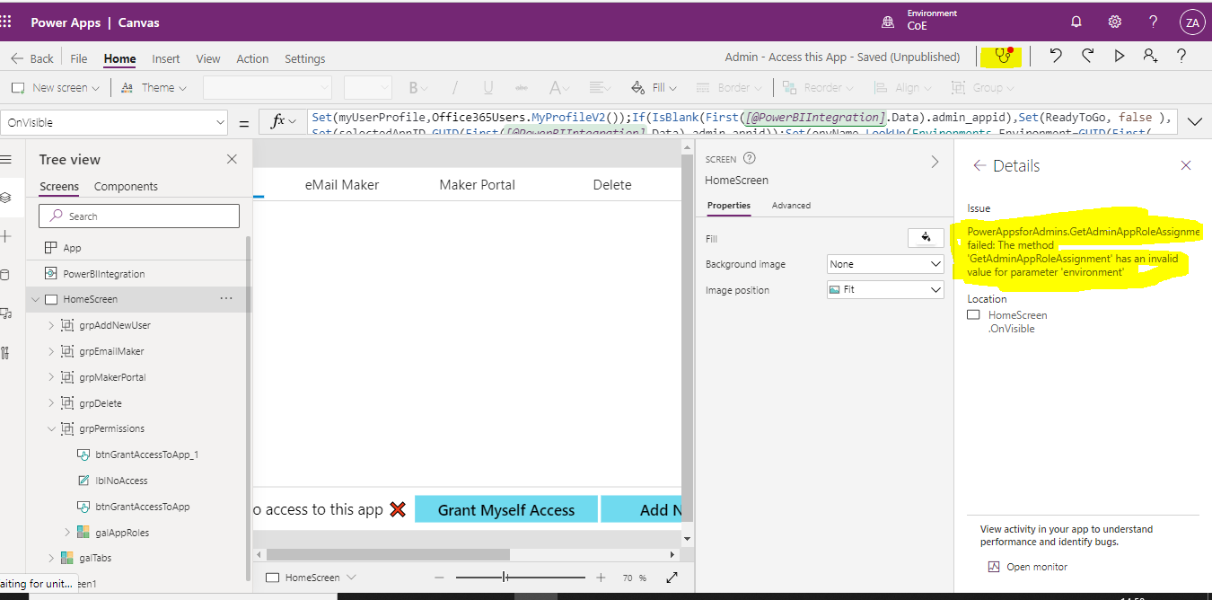 [CoE Starter Kit - BUG] Admin - Access this App is not working · Issue #1454 · microsoft/coe ...