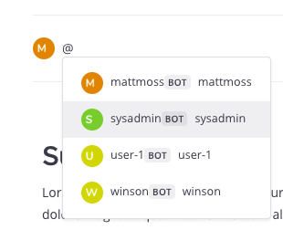 Bug: Autocomplete users are tagged as bots · Issue #4520 · mattermost-community/focalboard · GitHub