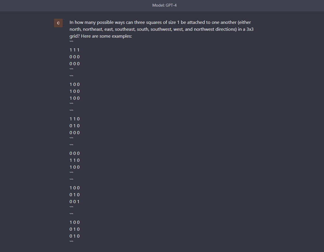 GitHub - hexcreator/gpt-grid-problem: GPT-4 and earlier versions really struggle with grid problems.