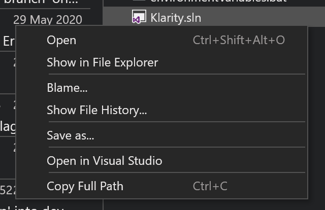 [Feature Request] Open in Visual Studio · Issue #724 · fork-dev/TrackerWin · GitHub