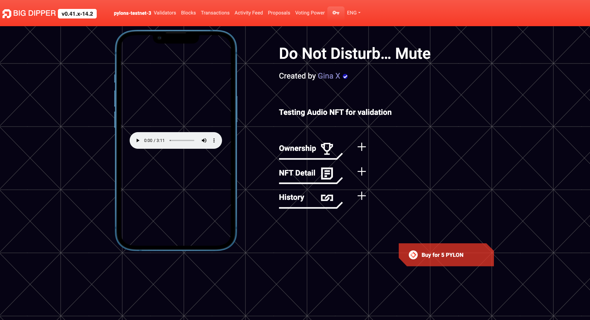 Big Dipper Audio NFT Purchase Preview Not Working As Expected · Issue #892 · Pylons-tech/pylons ...