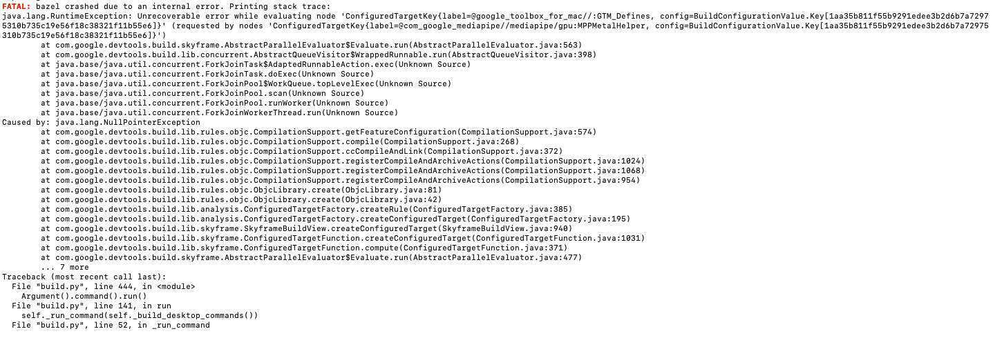 Build error on Mac - java.lang.NullPointerException · Issue #338 · homuler/MediaPipeUnityPlugin ...