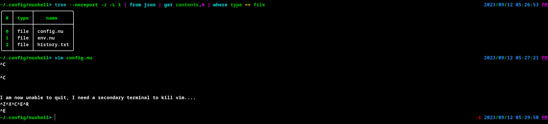 [job control] putting vim in the background hangs nu · Issue #10335 · nushell/nushell · GitHub