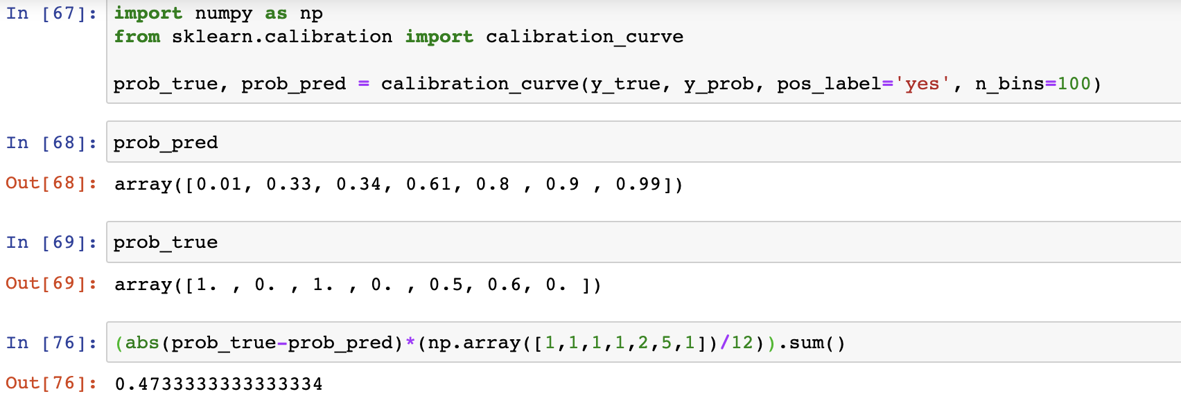 for BinaryCalibrationError the n_bins needs to be 1 less than actual to match manual calculation ...