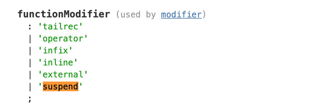 Kotlin formatting fails on `suspend` and `tailrec` function modifiers · Issue #327 · codemirror ...