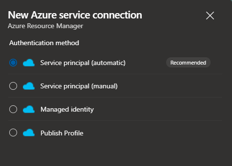 [Feature Request] Add option for managed/automatic service principal during service connection ...