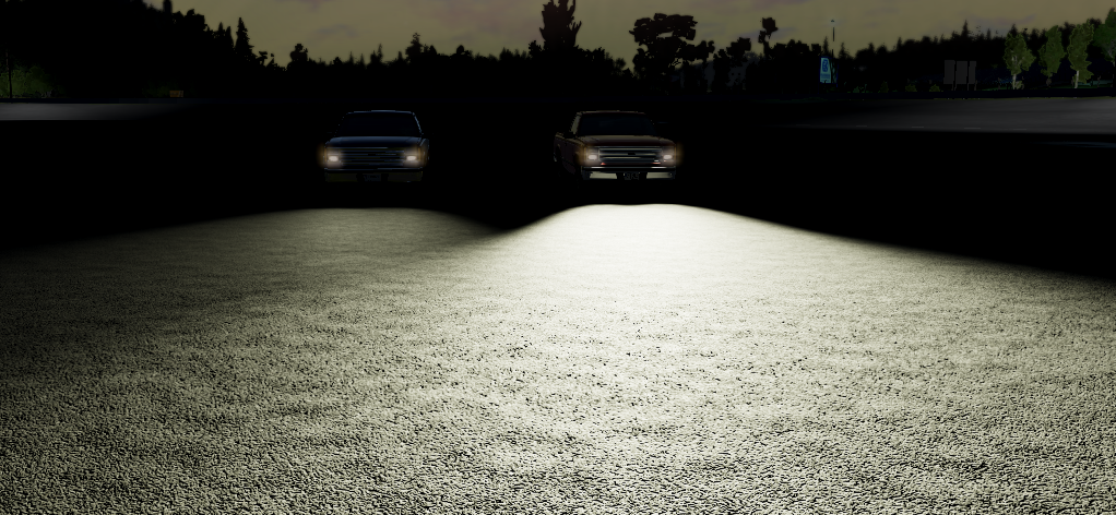 Can the vehicle in Beamng(v0.25) achieve the same glare intensity as a ...