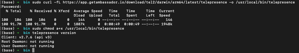 Mac (M1) shows error for every command · Issue #2761 · telepresenceio/telepresence · GitHub
