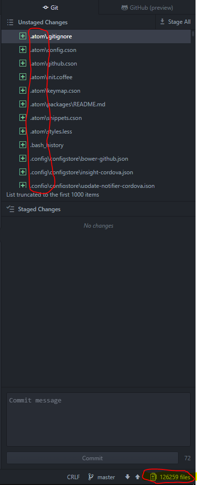 300000 unstaged changes crush · Issue #958 · atom/github · GitHub