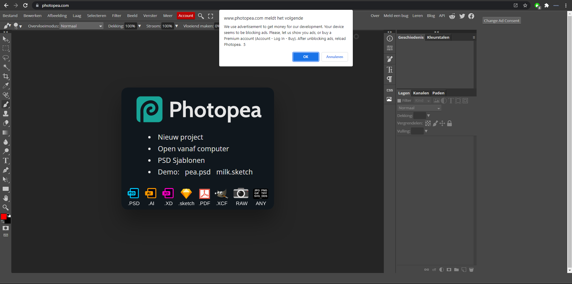 Photopea doesn't want to fix the ad block problem · Issue #3920 ...