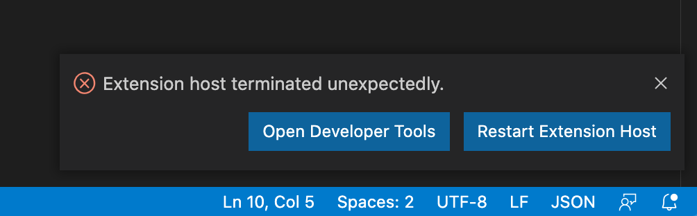 Extension host terminated unexpectedly (since updating to 1.53.0) · Issue #115859 · microsoft ...