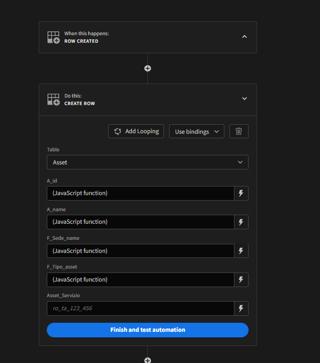 Automation: create row with fields reffering differents tables · Budibase budibase · Discussion ...