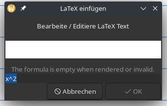 Inserting LaTeX: "This formula is empty when rendered or invalid" even ...