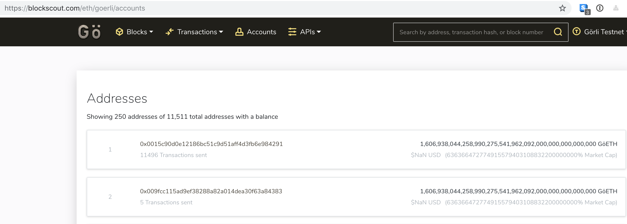 Fix NaN in Accounts page · Issue #1120 · blockscout/blockscout · GitHub