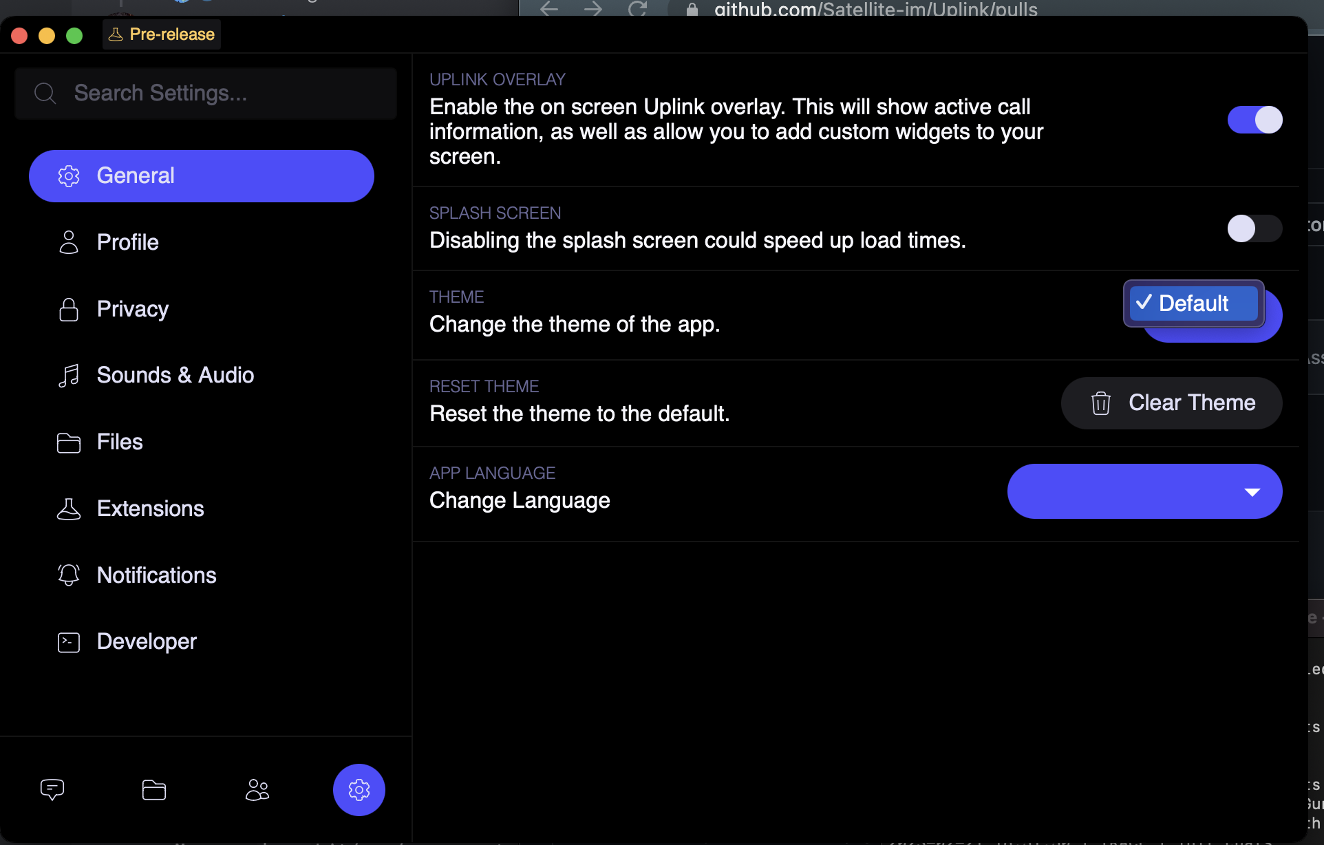Settings - Themes dropdown is missing · Issue #320 · Satellite-im/Uplink · GitHub