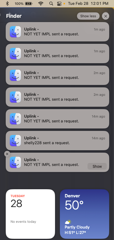 Notification - Alerts will appear as NOT YET IMPL sent a request · Issue #352 · Satellite-im ...
