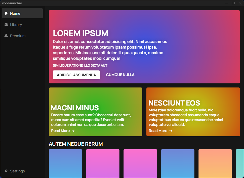 GitHub - ulnk/launcher: Game Launcher UI created using React + Vite + Tauri.