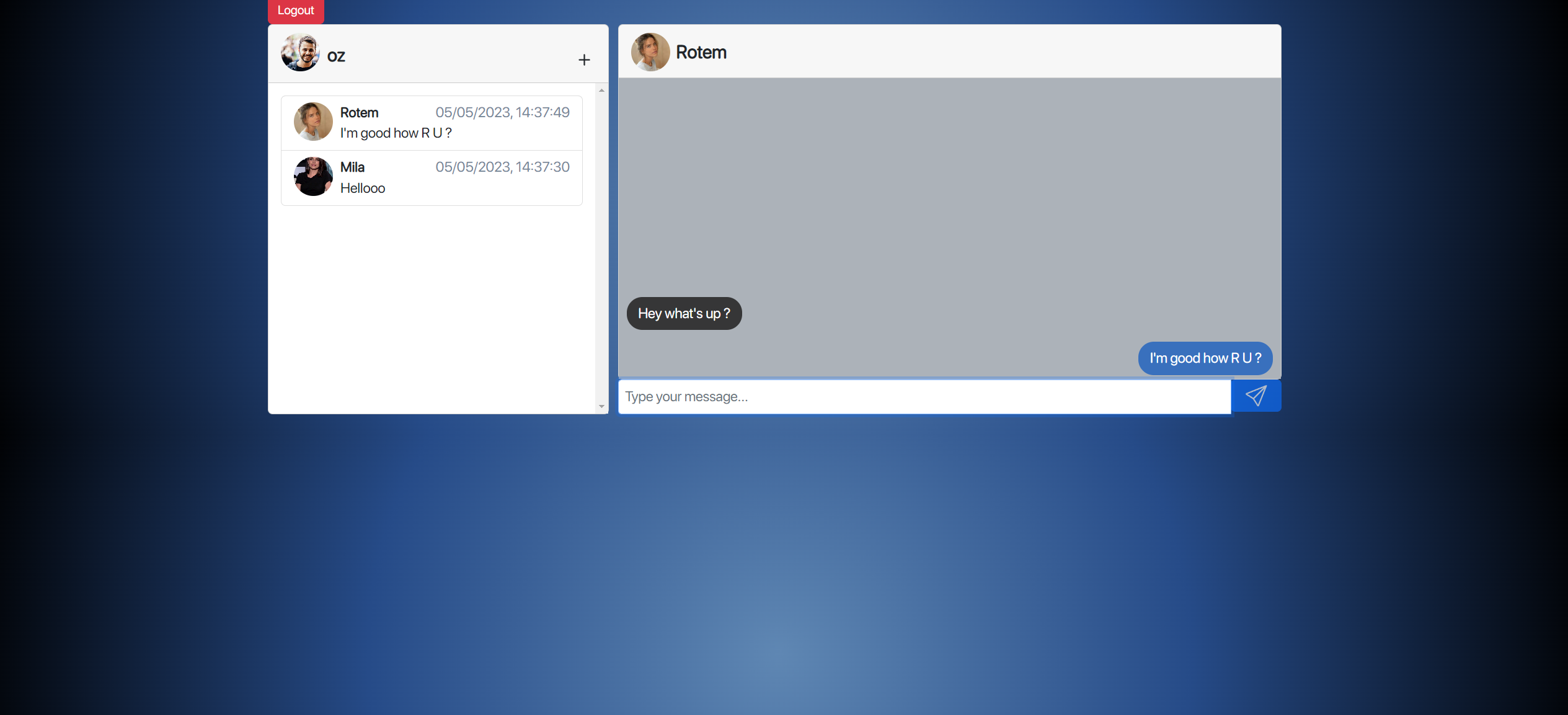 GitHub - YuvalKorenfeld/Chat-App: real-time messaging app