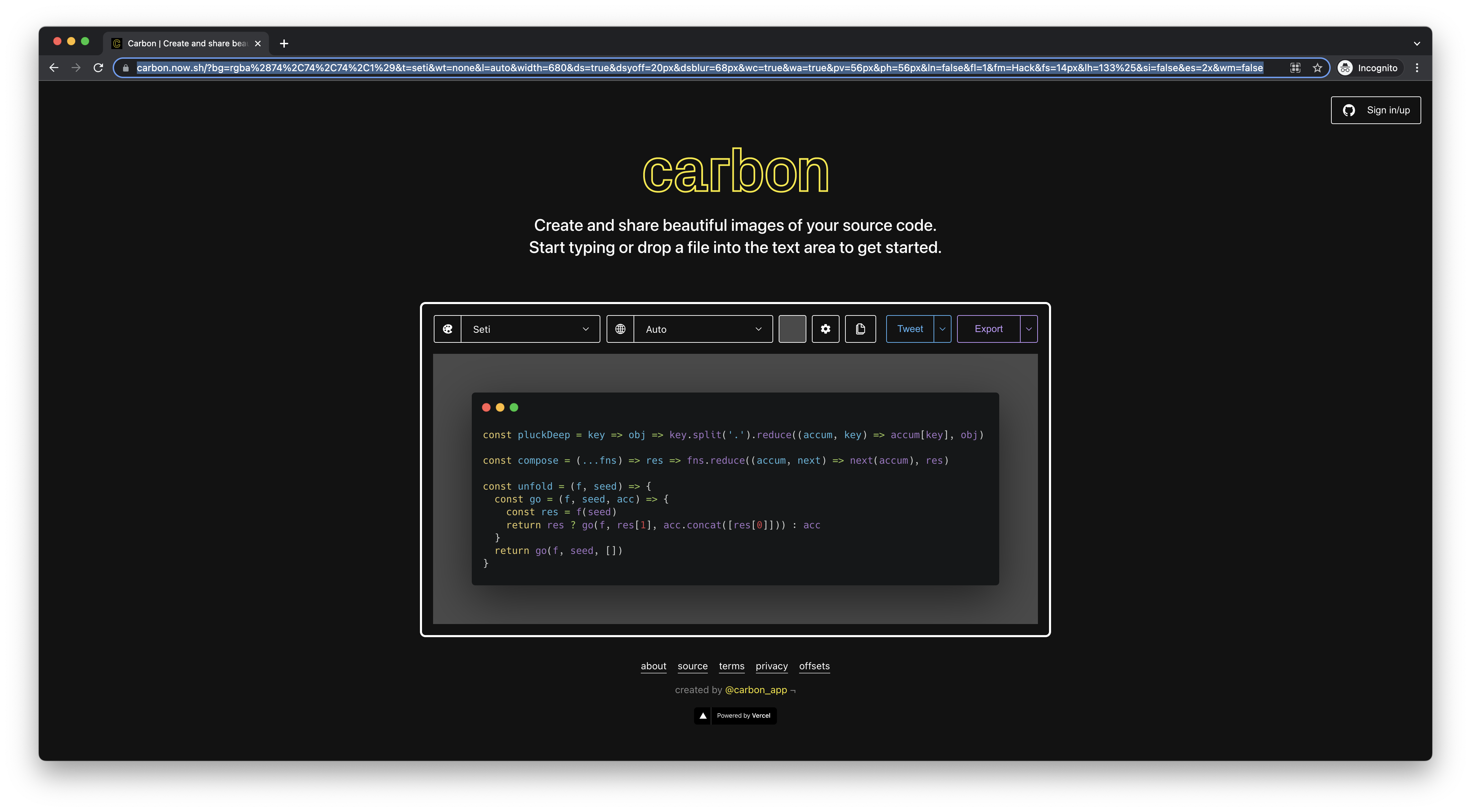 Window title not added to URL · Issue #1380 · carbon-app/carbon · GitHub
