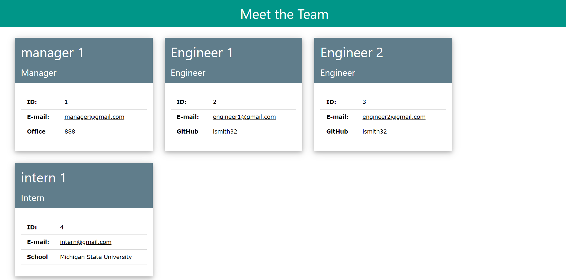 GitHub - lsmith32/team-profile-generator