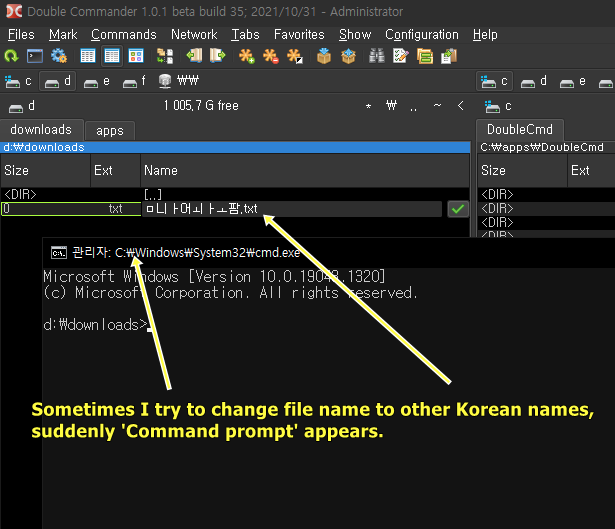 Changing a file name to Korean language(2 byte letter) doesn't work correctly. · Issue #243 ...