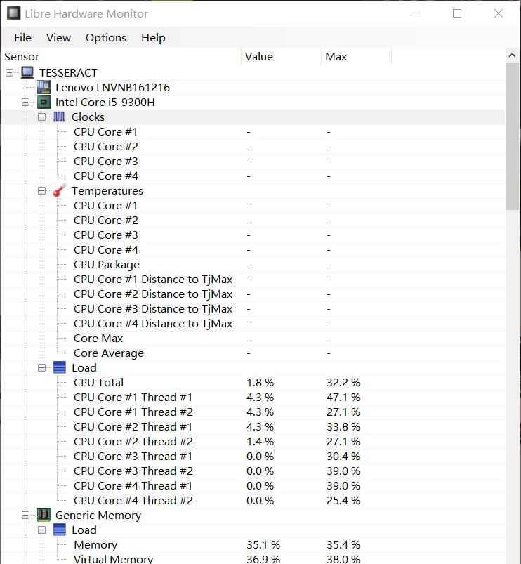 Unable to show the temperatures and clocks of CPU · Issue #795 · LibreHardwareMonitor ...