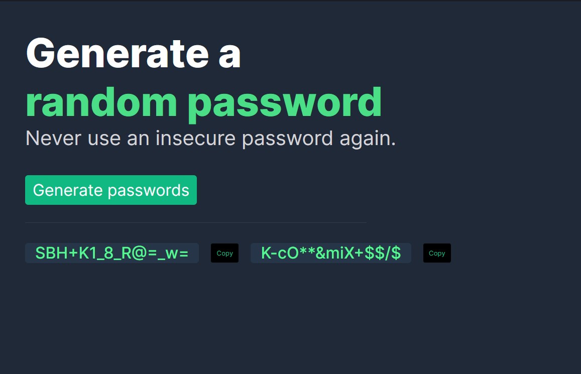 GitHub - wumpfroot/Password-generator: Basic password generator. Never use an insecure password ...