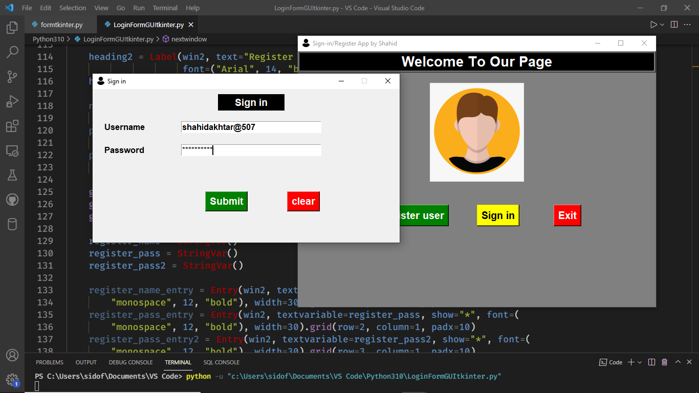 GitHub - SidDev14/LoginSignUpRepo: Signin and Login App with sqlite3 ...