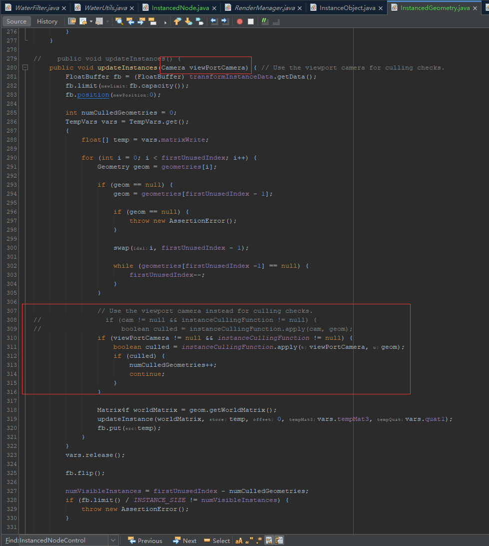 Instanced objects are culled by the WaterFilter. · Issue #2007 · jMonkeyEngine/jmonkeyengine ...