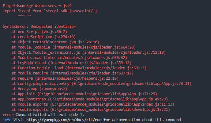 Error importing 3rd packages in server.js (possible newbie error ...