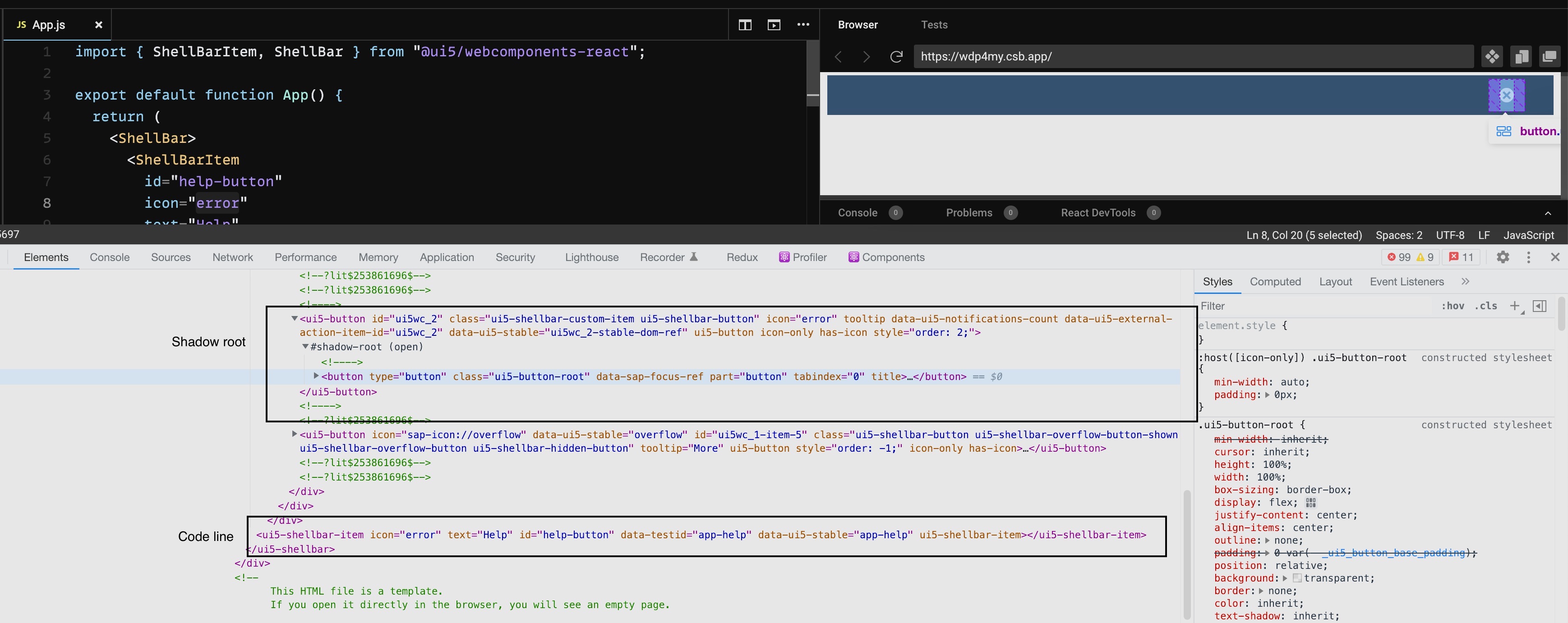 Query regarding ShellBarItem in the element inspector · Issue #5206 · SAP/ui5-webcomponents · GitHub