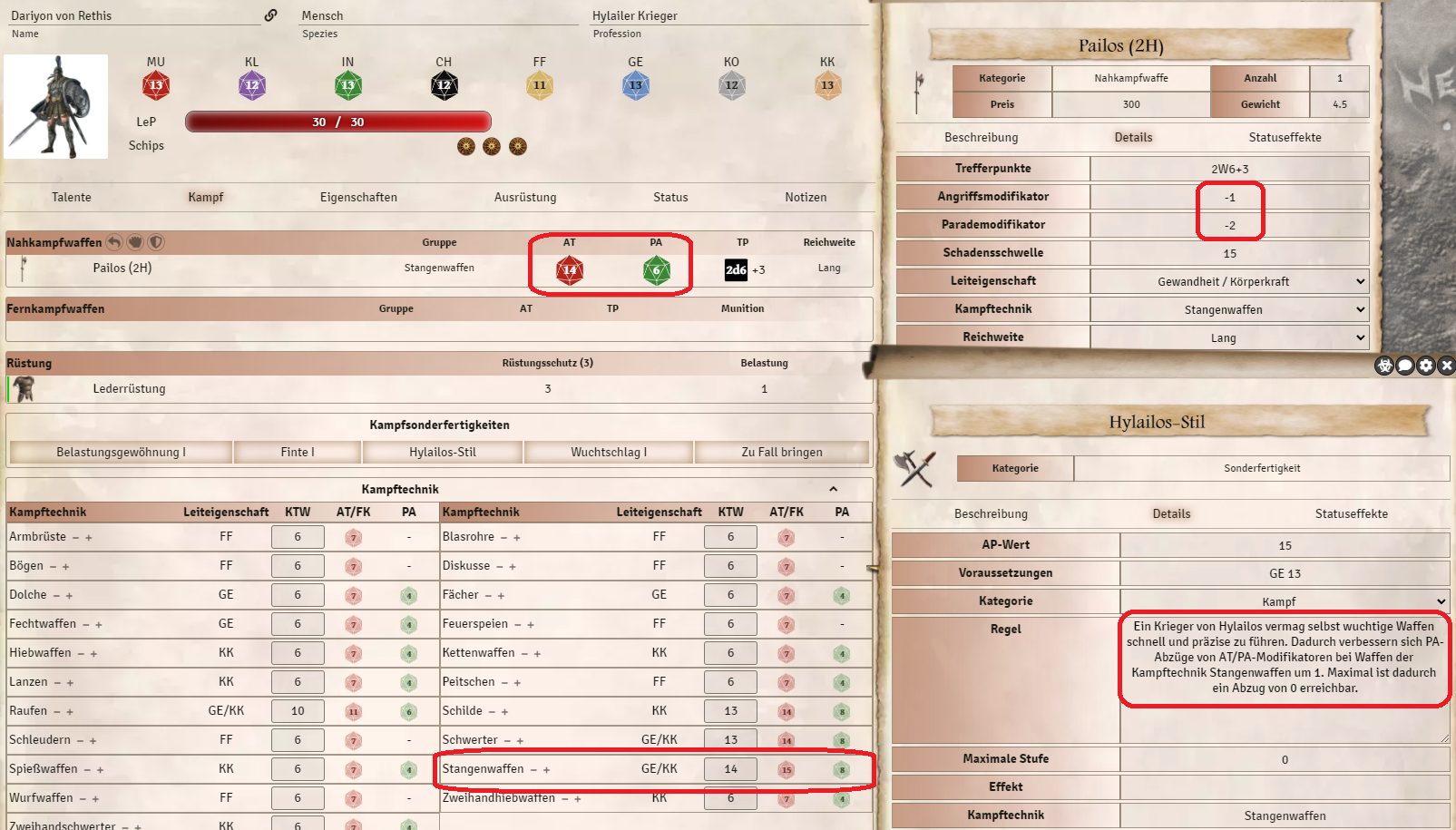 DSA5: Hylailos Stil wird nicht berechnet · Issue #1072 · Plushtoast ...