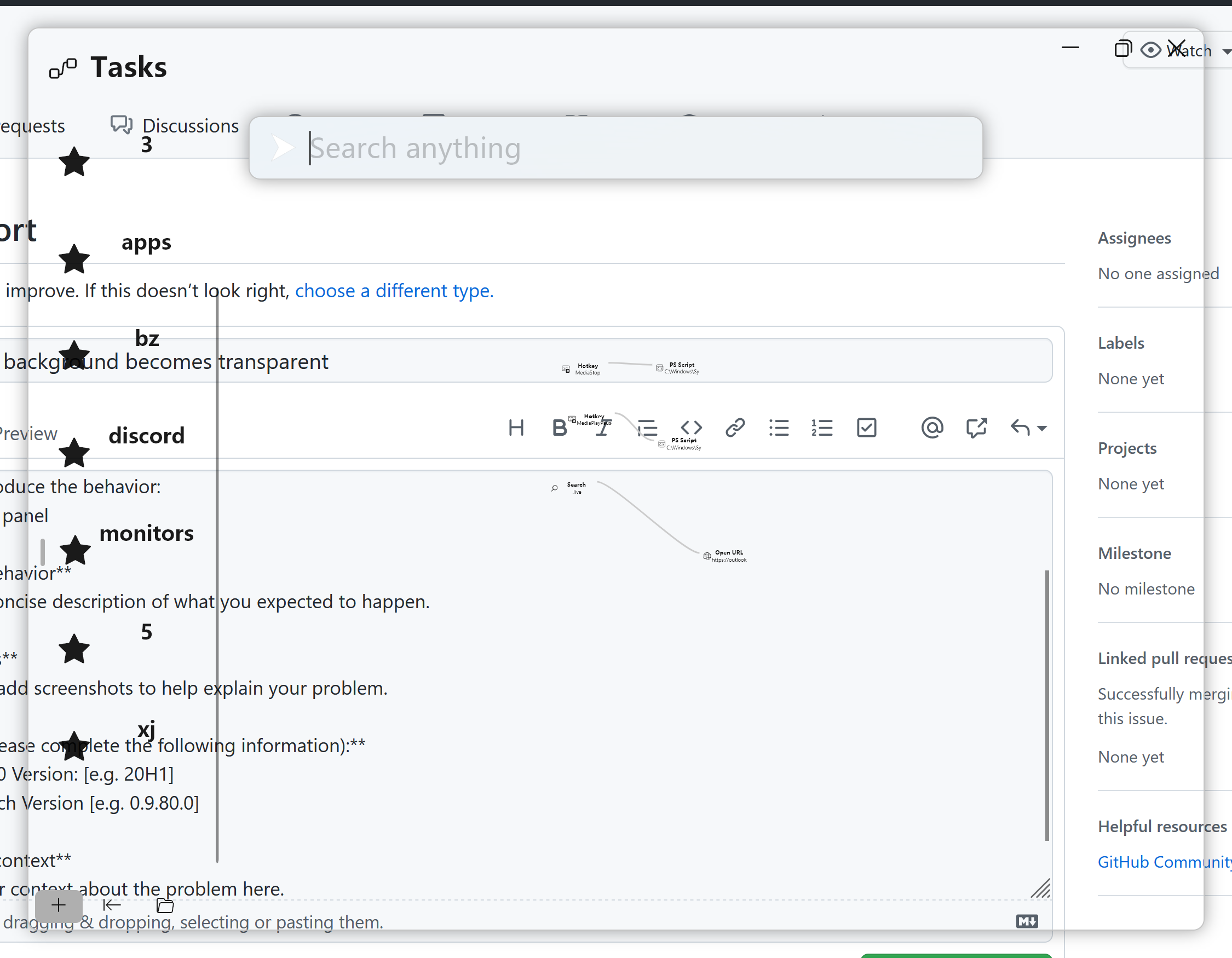 tasks panel background becomes transparent · Issue #380 · adirh3/Fluent-Search · GitHub