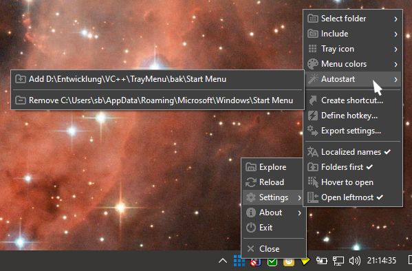GitHub - fraktalfan/TrayMenu: An alternative, freely configurable Start menu for Windows