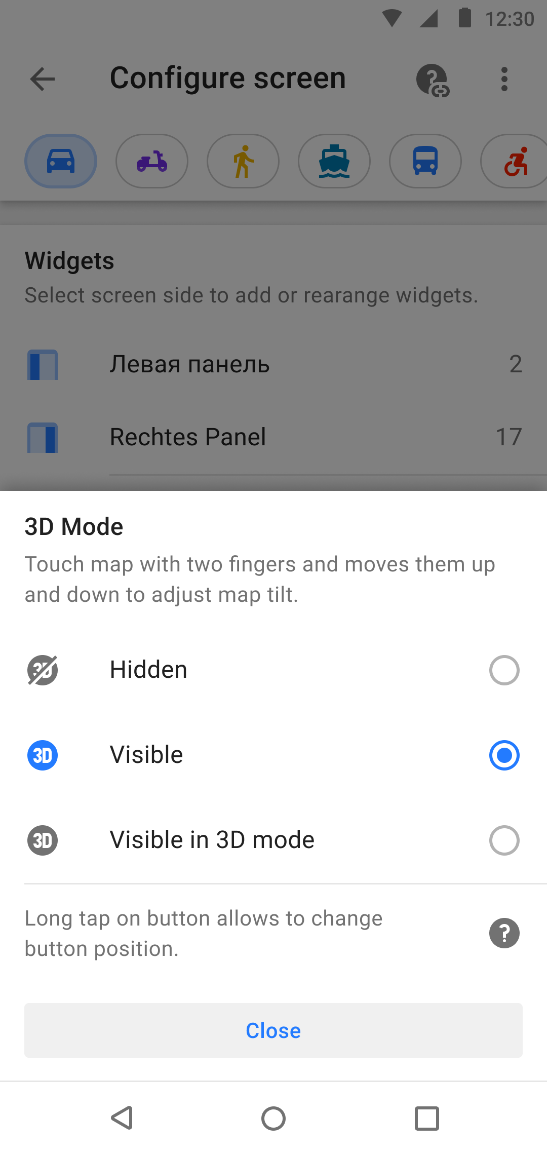 2.5D toggle button on map only available with location on and ...