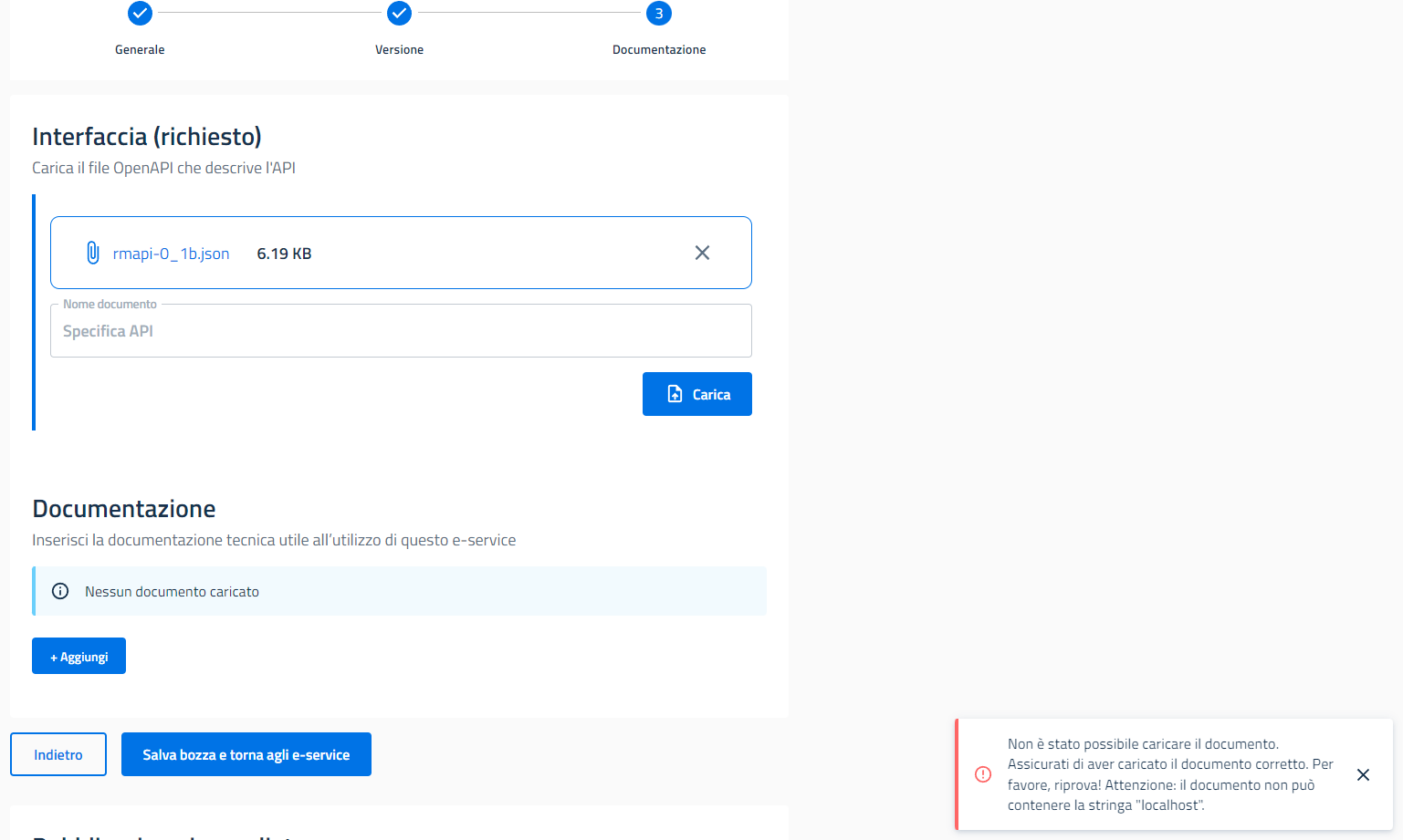 Impossibile Caricare File Openapi In Creazione Nuovo E Service · Issue 435 · Pagopapdnd