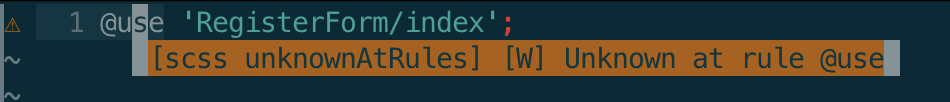 [scss unknownAtRules] [W] Unknown at rule @use · Issue #32 · neoclide/coc-css · GitHub