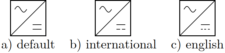 Feature request: International and english symbol for direct current ...