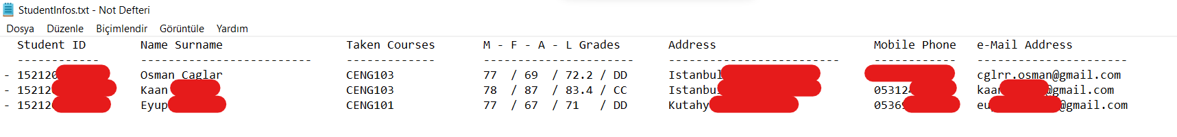 GitHub - caglarosman/StudentInformationSystem