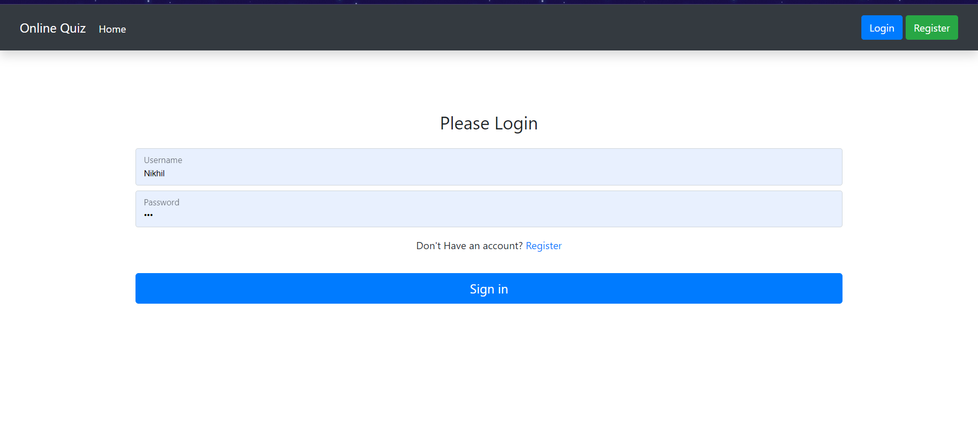 GitHub - Sundeep220/onlineQuiz