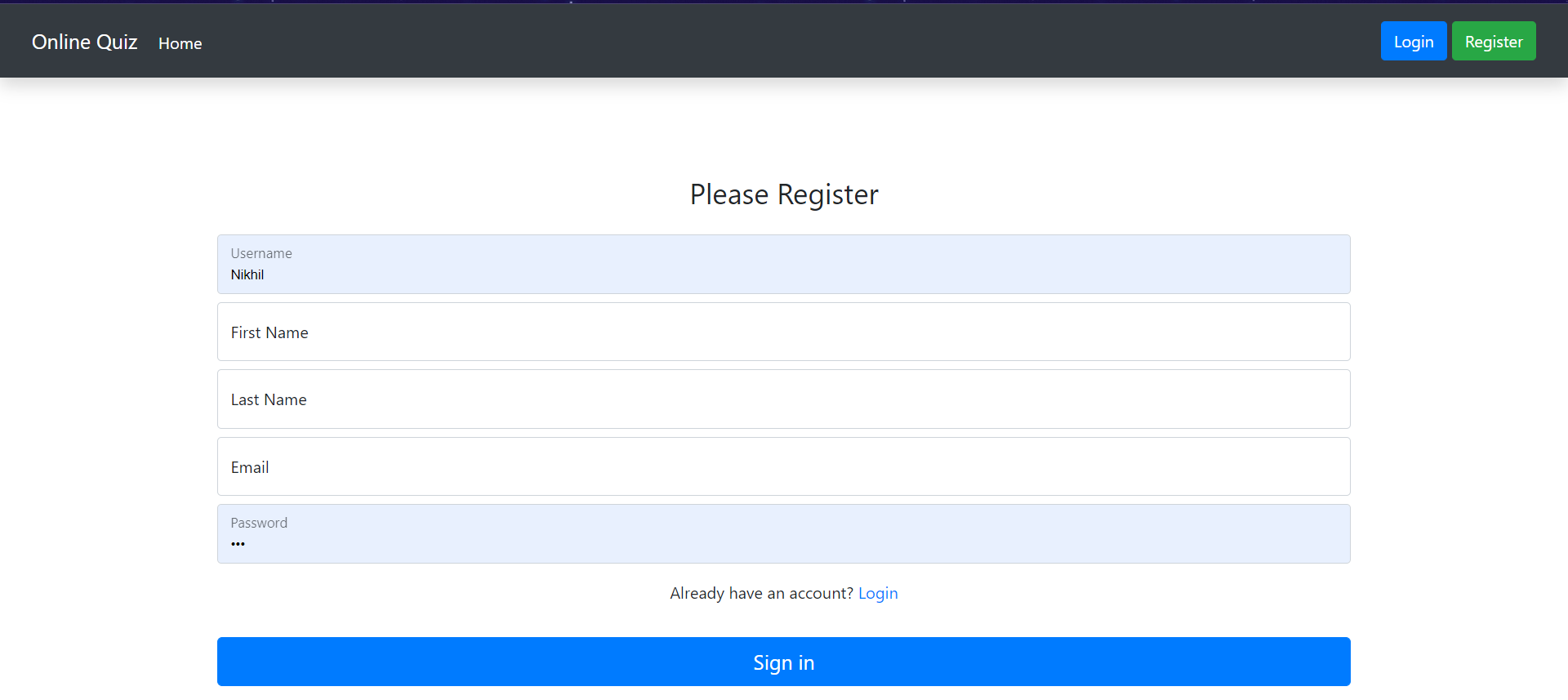 GitHub - Sundeep220/onlineQuiz
