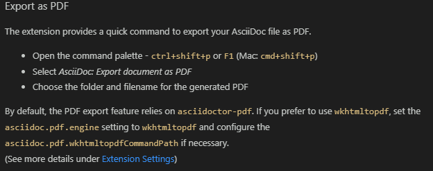 AsciiDoctor-PDF using AsciiDoc extension in Visual Source Code: Unable to get the workspace ...