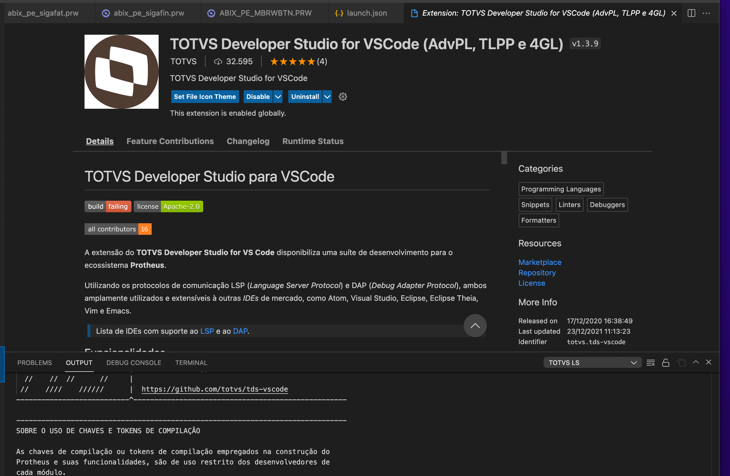 Debug ou Run pararam de funcionar - MacOS 12.1 · Issue #875 · totvs/tds ...