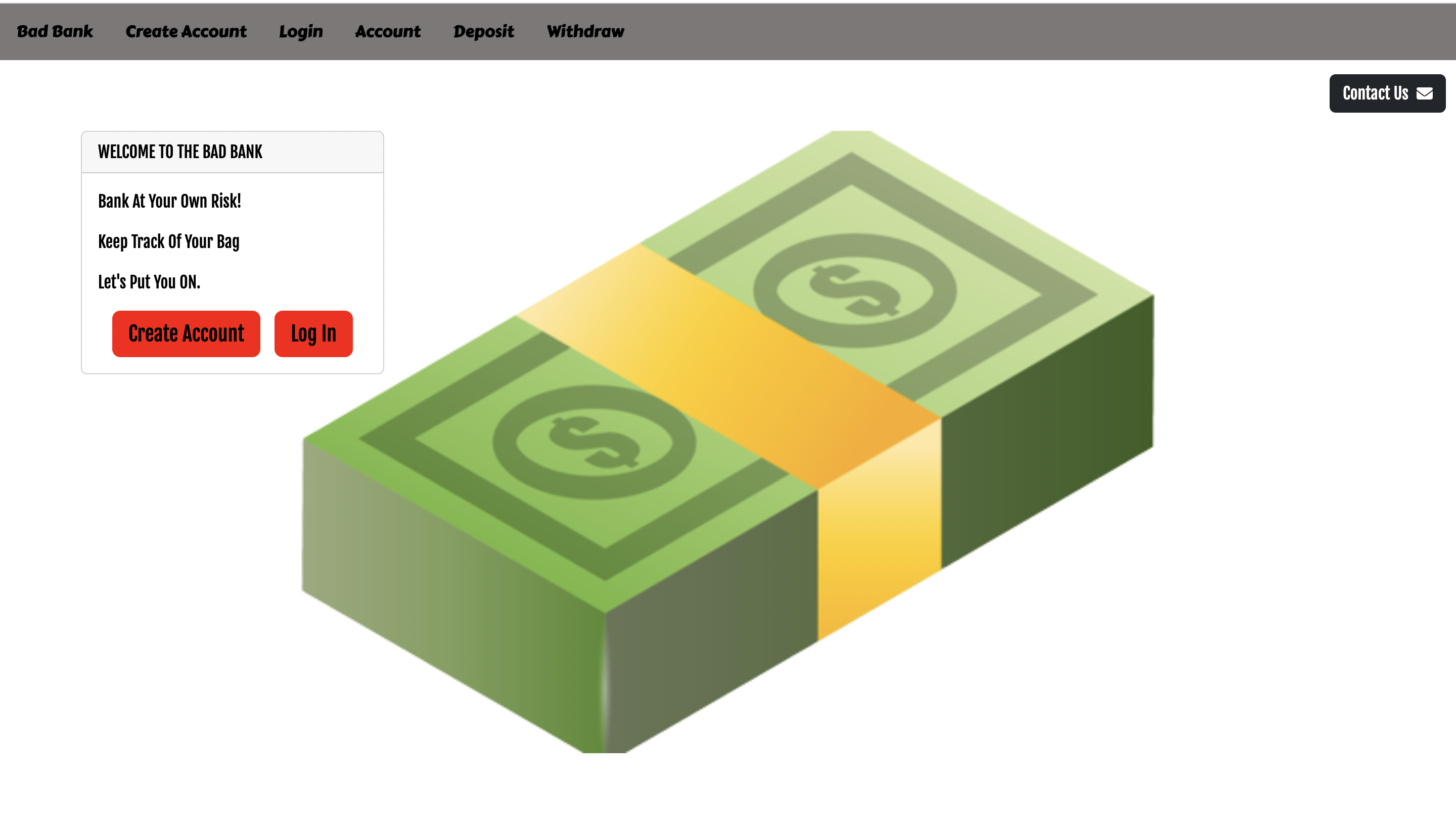 GitHub - DWKeel/BadBank: Bad Bank Application