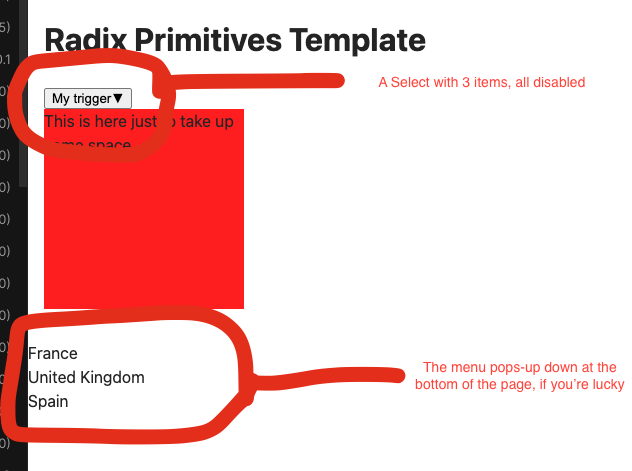 Select Select Isnt Visible If All Options Are Disabled · Issue 1663 · Radix Uiprimitives