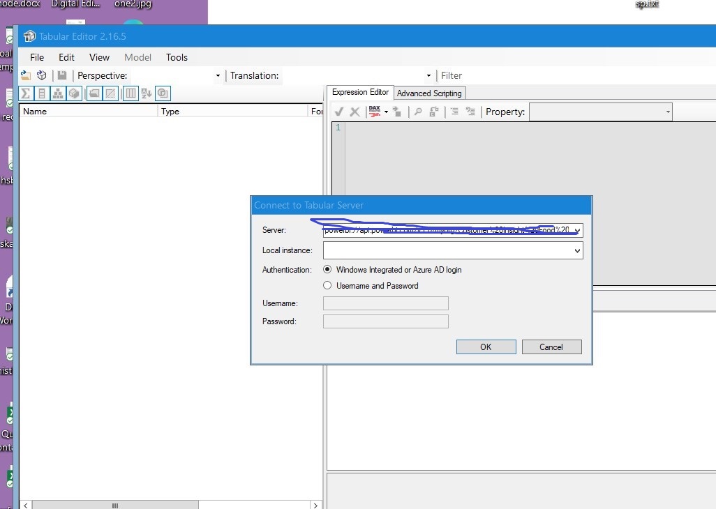 I Cannot See The Connect To Tabular Server Pop Up Screen · Issue 644 · Tabulareditor
