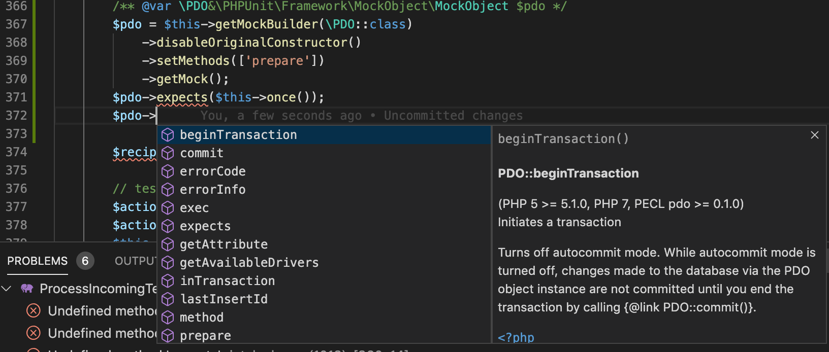 PHPUnit MockObject not matching expected type · Issue #698 · bmewburn/vscode-intelephense · GitHub